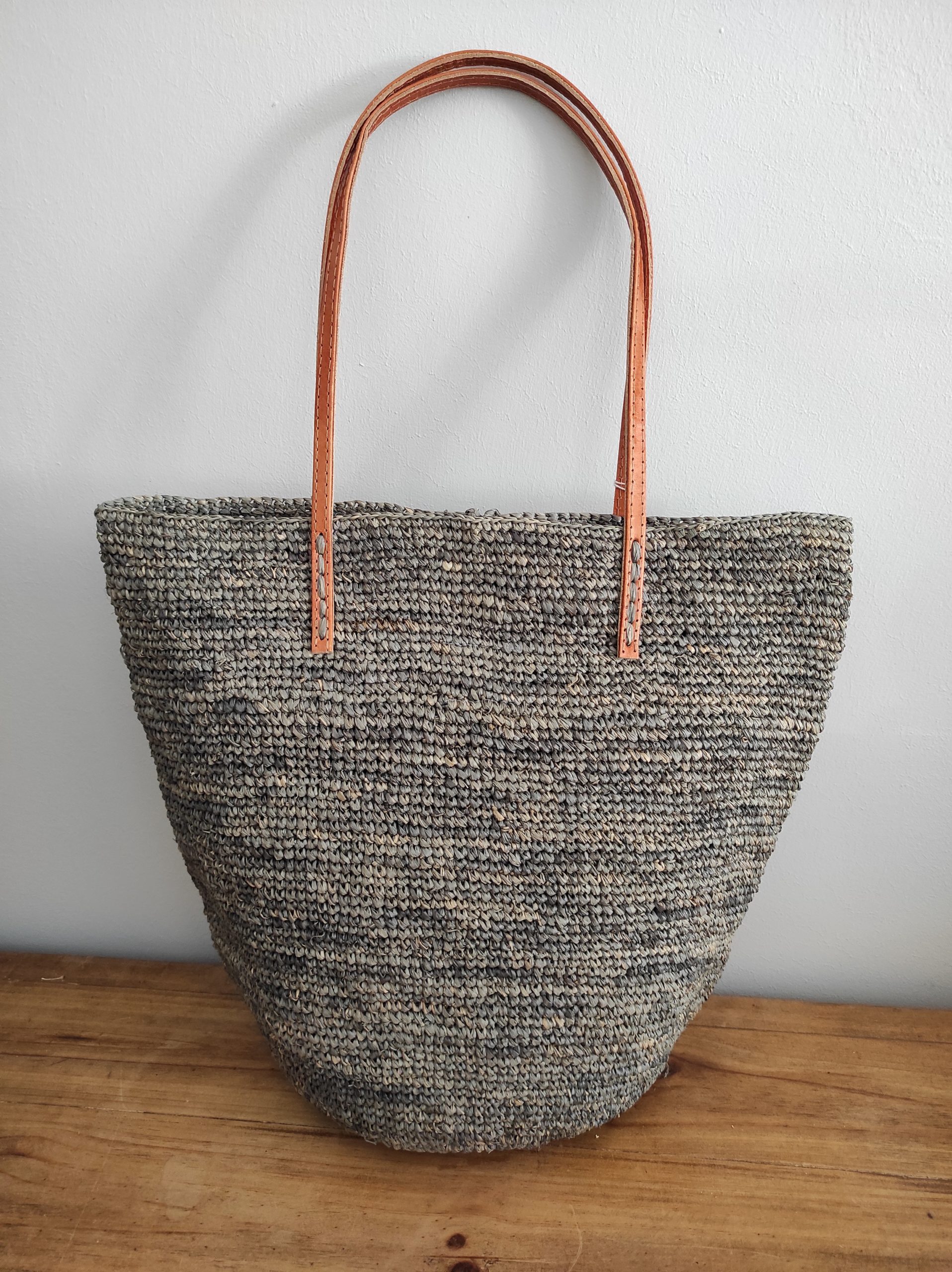 Sac au crochet en raphia et cuir - Le shop de Chloé